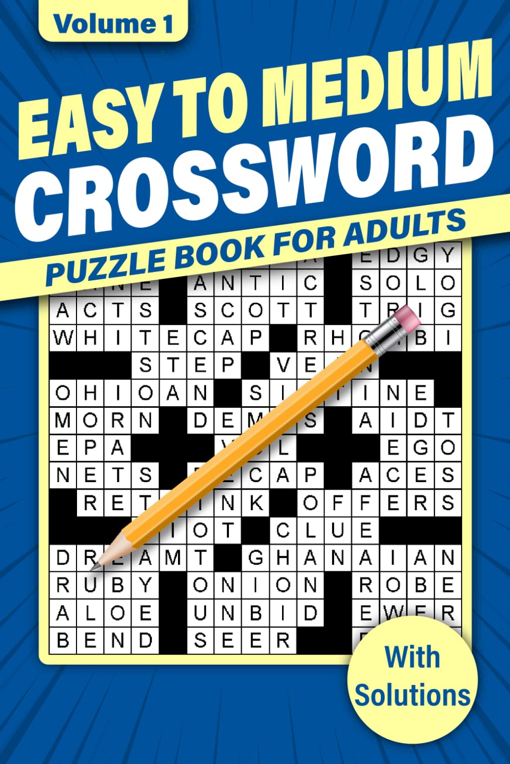 Easy to Medium Crossword Puzzles Book For Adults: Crossword Puzzles For ...