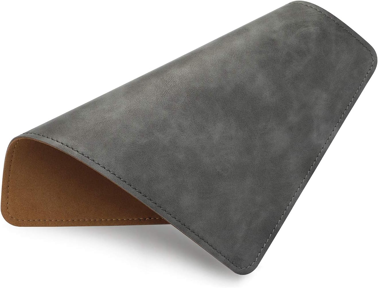 Amazon.com: KINOPREV Leather Mouse Pad - Wood Mouse Pad with Stitched ...