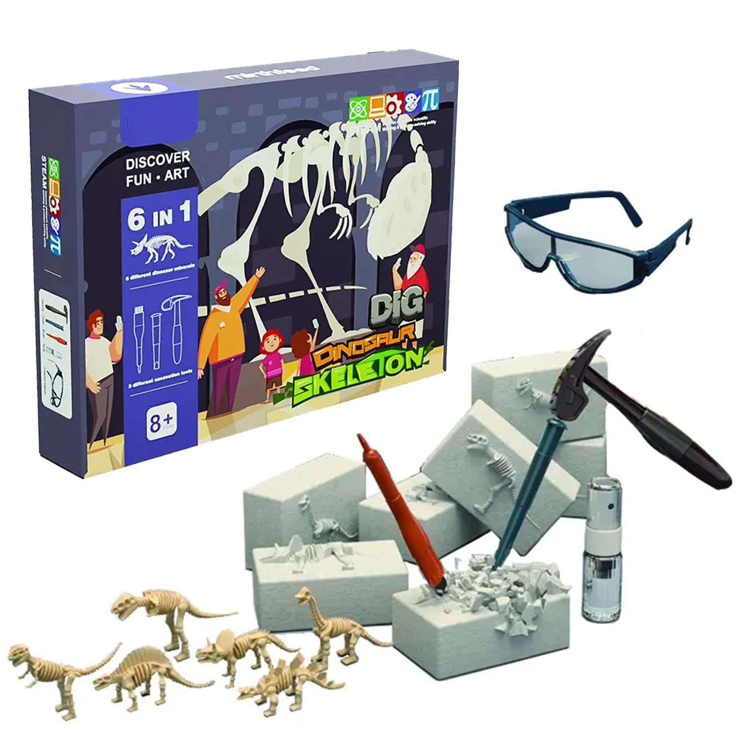 Buy Kidology Dinosaur Fossil Dig Kit for Kids, Dig it Up Dinosaur ...