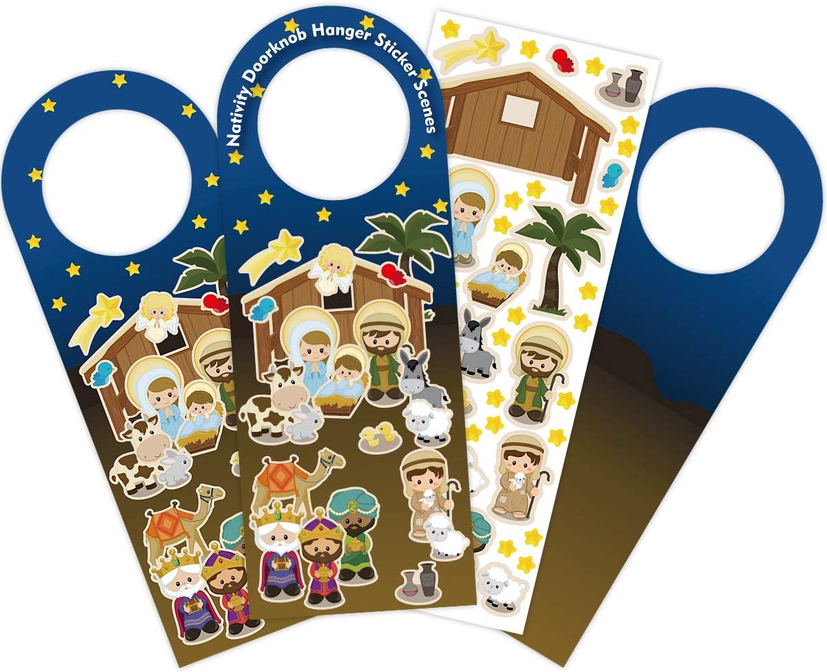 Amazon.com: FaCraft Christmas Nativity Craft Stickers - 24 Sheets Self ...
