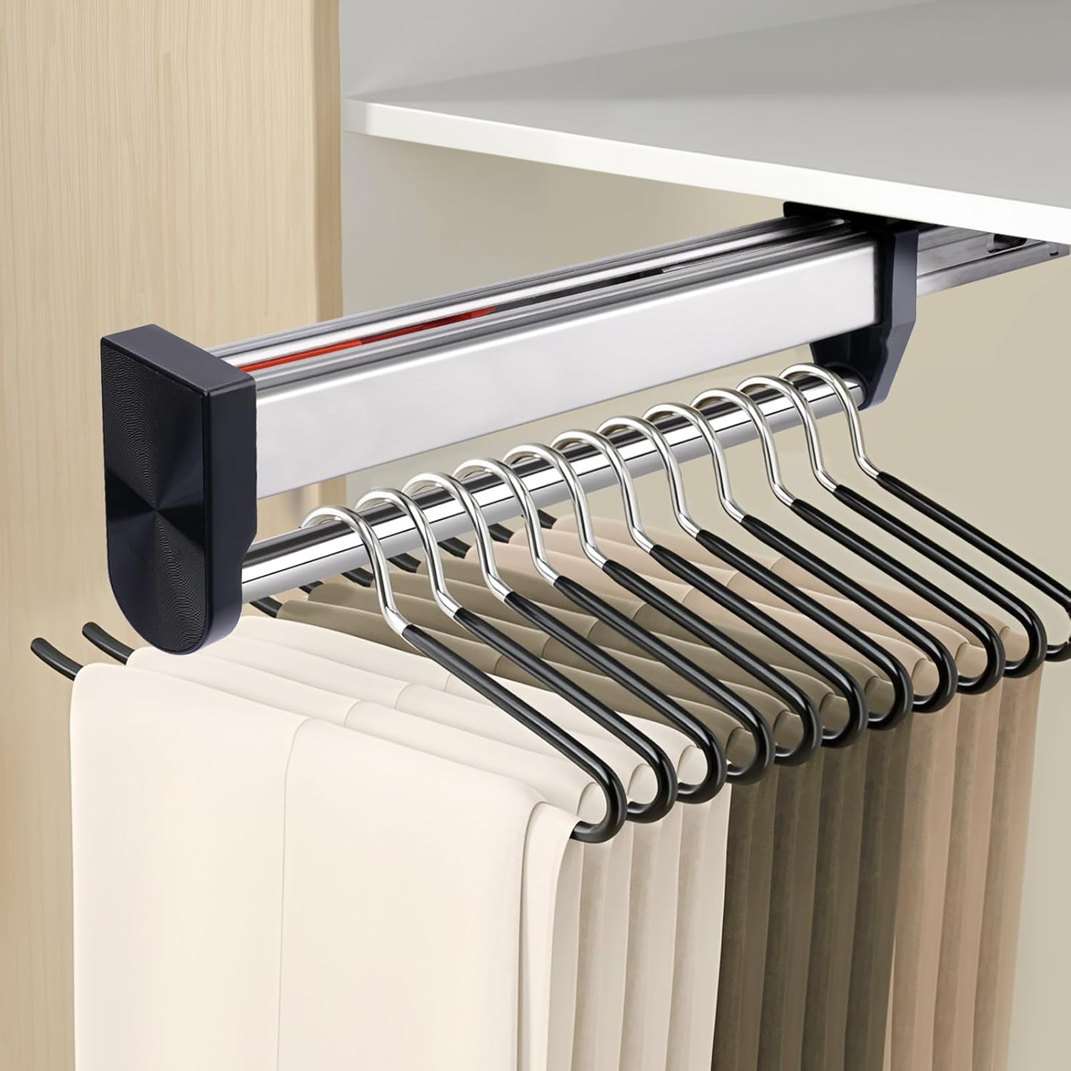 Pull Out Clothes Rail, Extendable Wardrobe Clothing Rail Hanger Rack ...