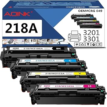 Amazon.com: 218A Toner Cartridges Set : 4 Pack High Yield 3201dw ...