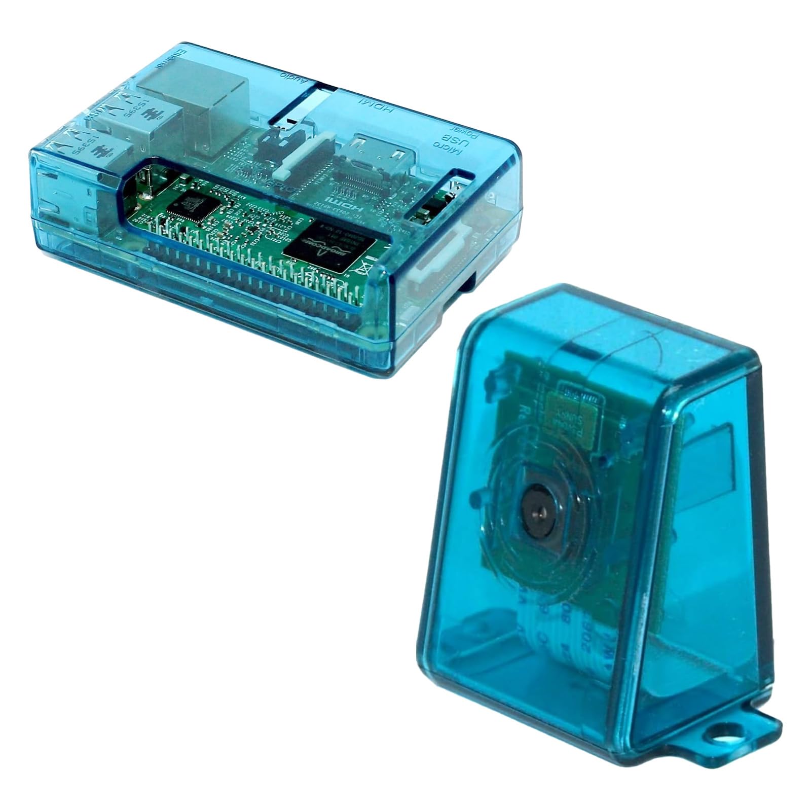 SB Components Blue Transparent Case for Raspberry Pi 3 B+ & Raspberry ...