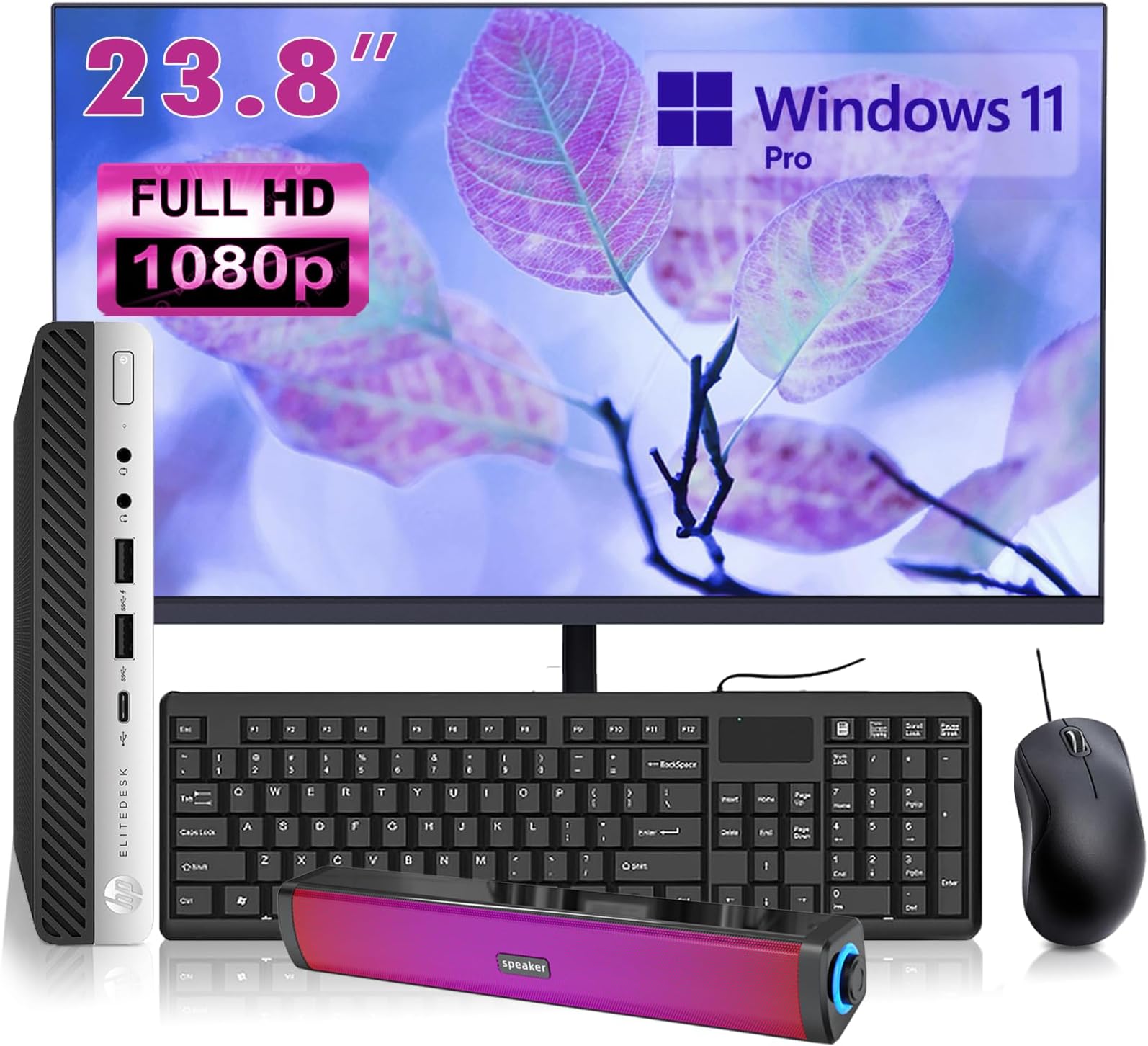 Amazon.com: HP Elitedesk 800 G4 Mini PC Desktop w/ 23.8"" FHD Monitor ...