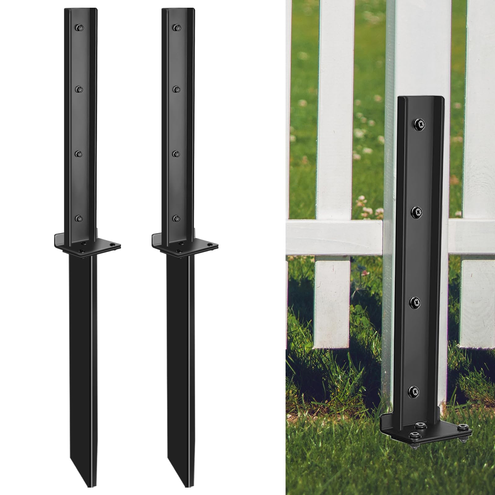 Amazon.com : Fence-Post-Anchor-Kit,2 Pack Fence Post Repair,Heavy Duty ...