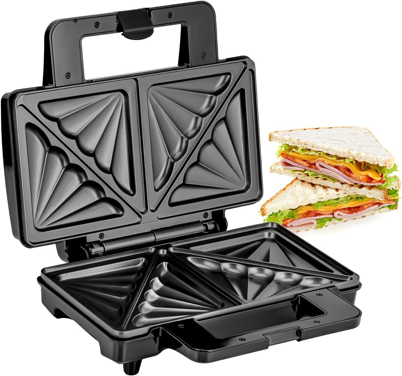 Geepas 1000W Deep Fill Toastie Maker | 4 Slice Electric Grill Press ...