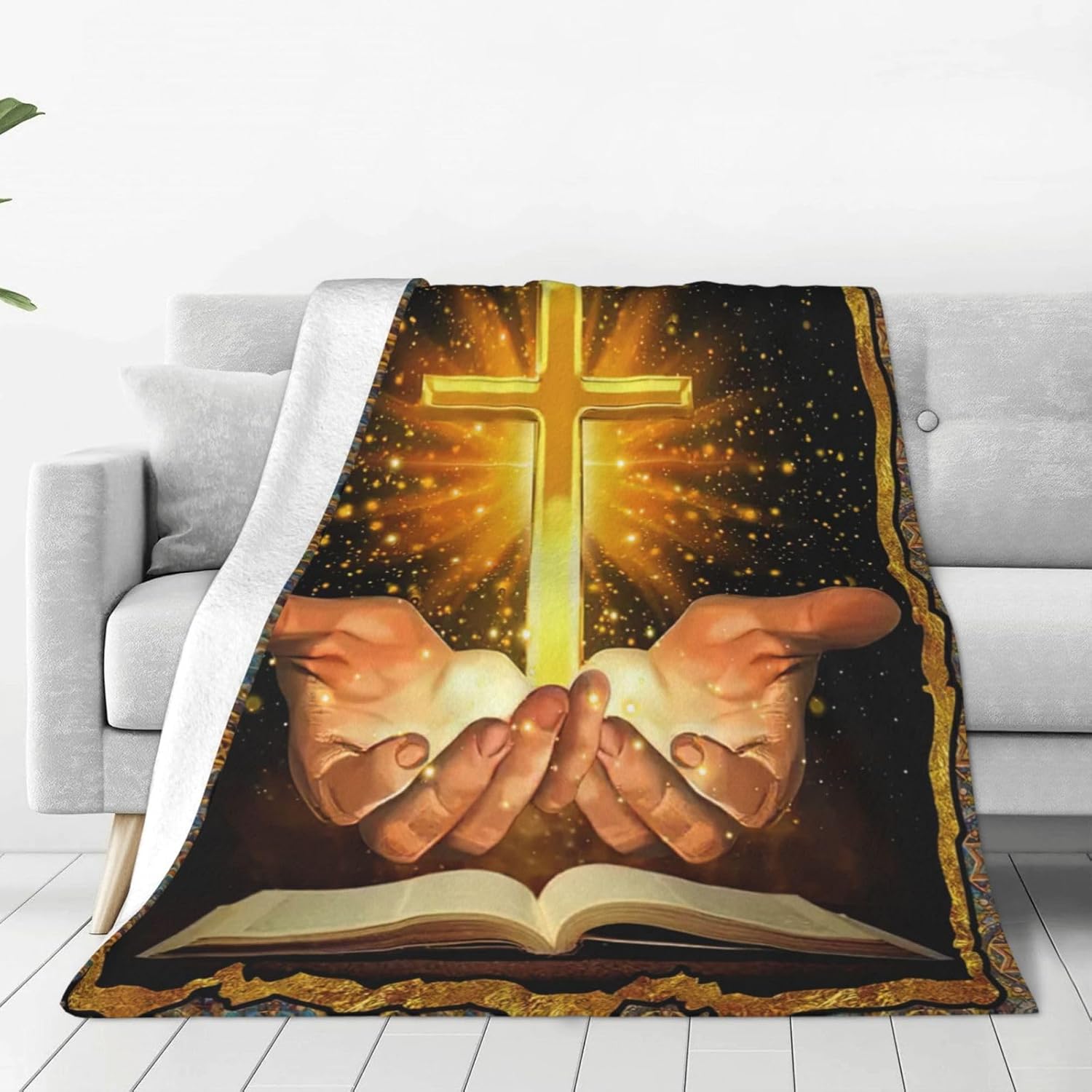 Amazon.com: Christian Jesus Blanket Christ Cross Bible Verse Scripture ...