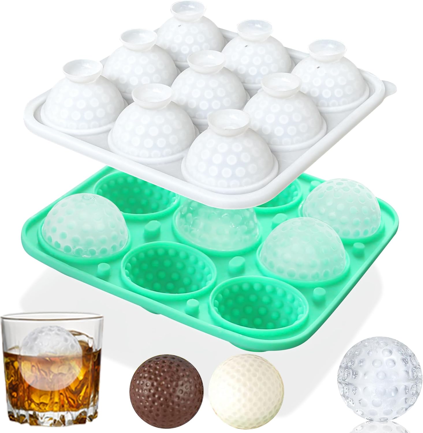 Amazon.com: Zorazio Golf Ball Chocolate Mold with Lid, Silicone Golf ...