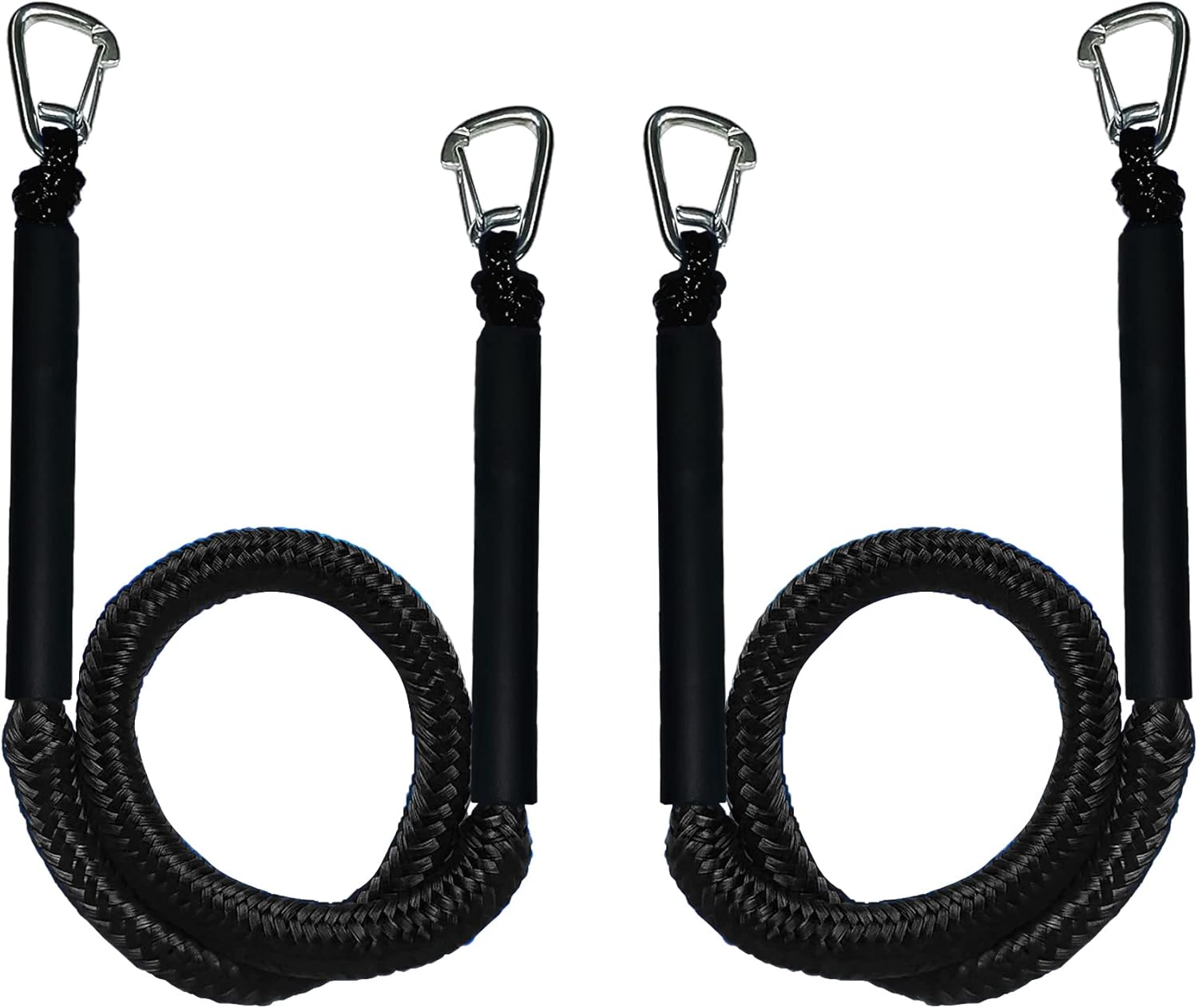 Amazon.com: ZRSCHYG Black Bungee Dock Lines 2-Pack with Double Hooks ...