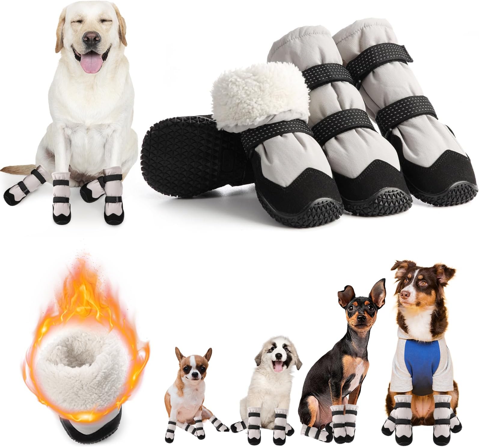 Amazon.com : Spark Paws Water-Resistant Dog Boots for Medium Large Dogs ...