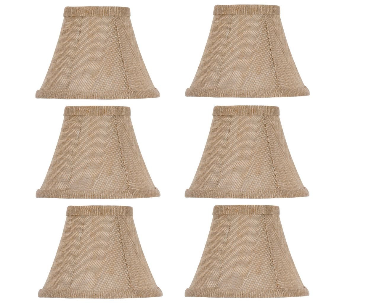 Upgradelights Natural Linen 5 Inch Bell Clip On Chandelier Lamp (Set of ...