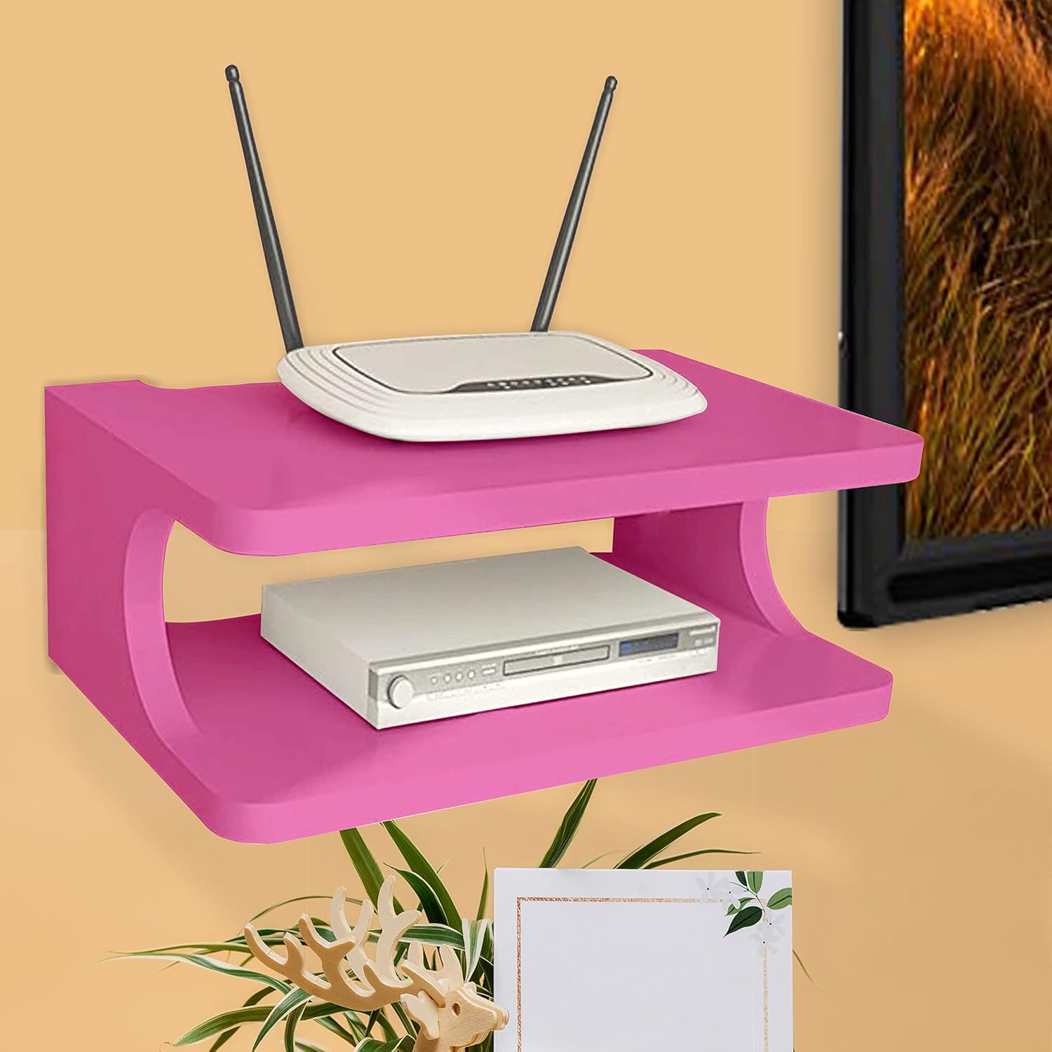 Furniture Cafe Set Top Box Stand WiFi Router Holder Wooden Wall furniture-cafe-set-top-box-stand-wifi-router-holder-wooden-wall