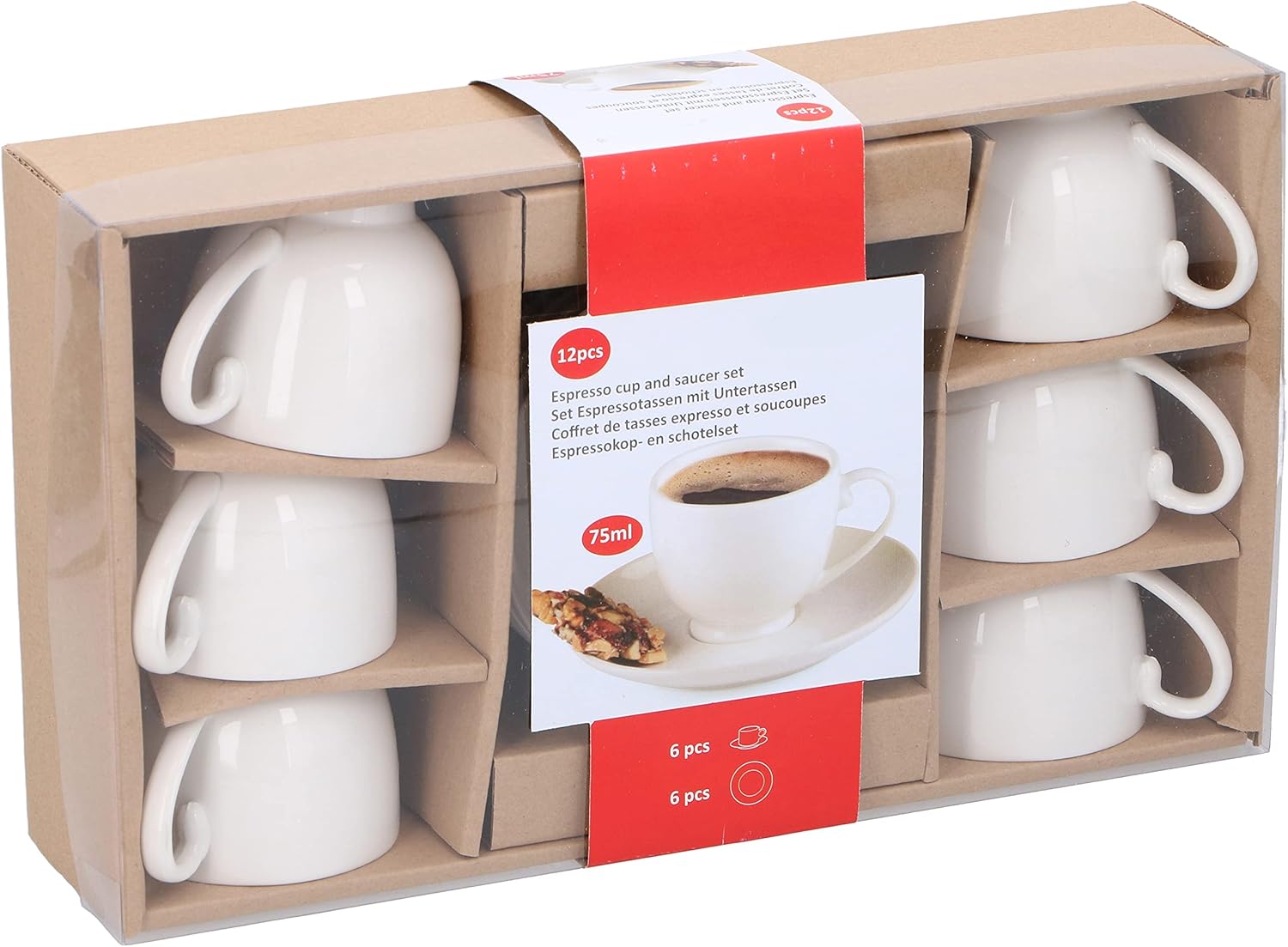 Vedmantra® Stoneware Ceramic Espresso Cup and Saucers 12Pc Gift Set ...