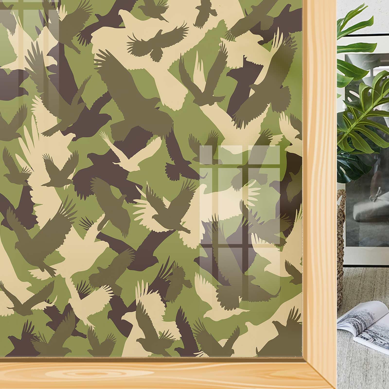 Amazon.com: Frosted Window Film Camo Window Film Privacy One Way Army ...