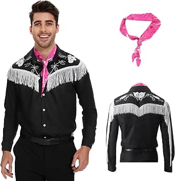 KDFJIEelf Ken Costume for Men, Ken 80s 90s Cowboy Costume, Western Long ...