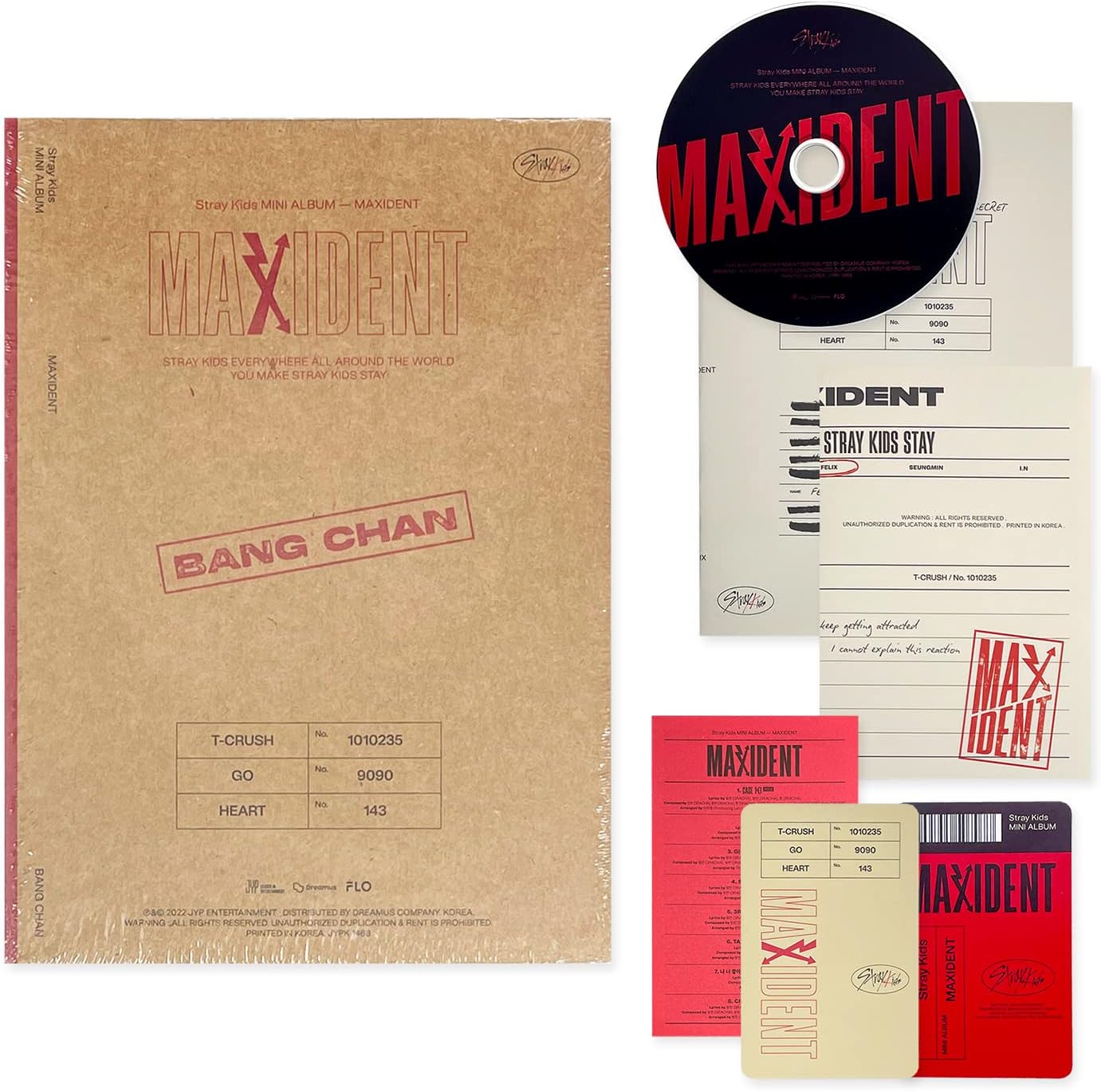 STRAY KIDS - Mini Album [MAXIDENT] (CASE Ver. / BANG CHAN Ver.) Paper Case + Photobook + CD-R ...