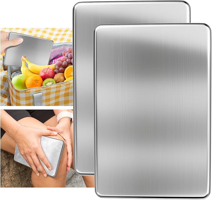 Amazon.com: Surmol 2PCS Ice Packs for Lunch Boxes Reusable Stainless ...