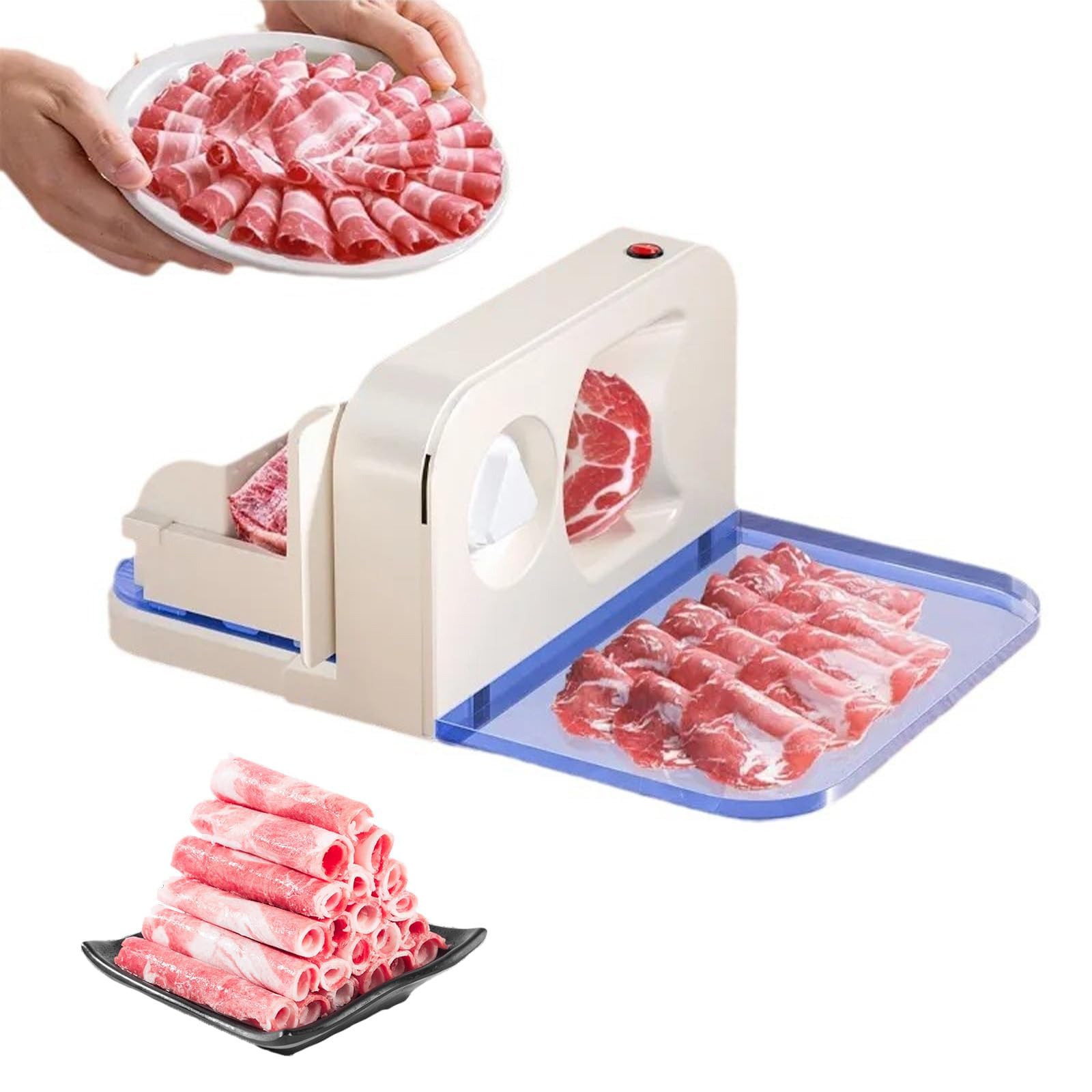 Electric Meat Slicer, 150w Bread Slicer with Foldable, 16.5cm Stainless ...