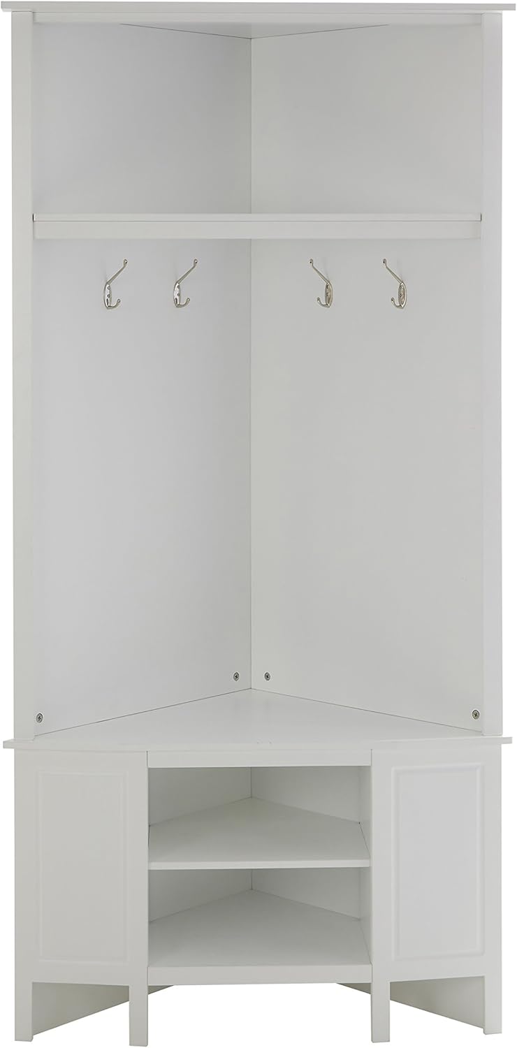 Premier Housewares Corner Coat Rack / 4 Hooks/Clothes Rail/Coat and ...