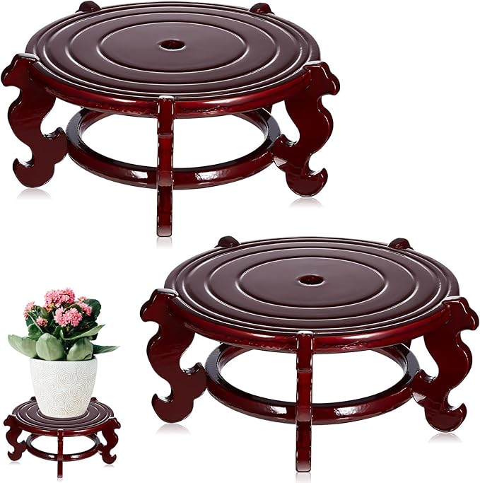 Amazon.com : Geetery 2 Pcs 4 to 12 in Wooden Plant Stands Indoor ...