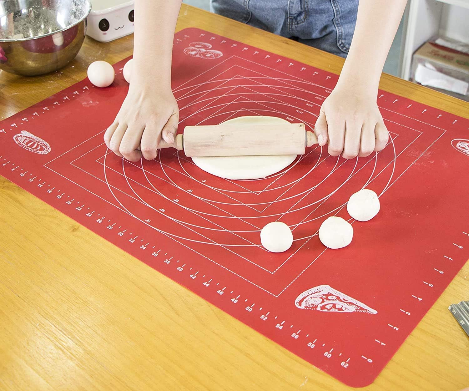 Extra Large Silicone Pastry Baking Mat for Dough Rolling with ...