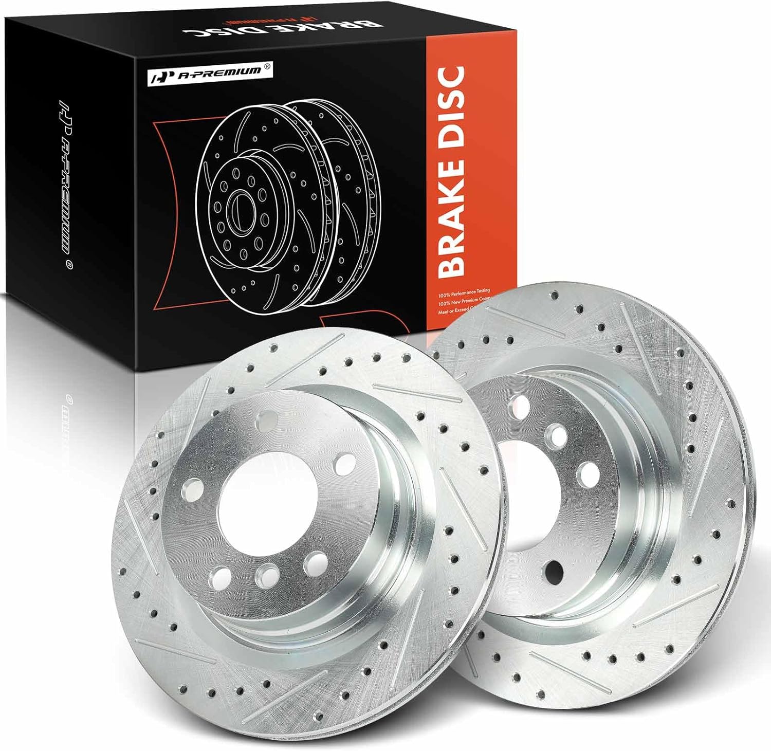 Amazon.com: A-Premium 11.81 inch (300mm) Rear Drilled and Slotted Disc ...