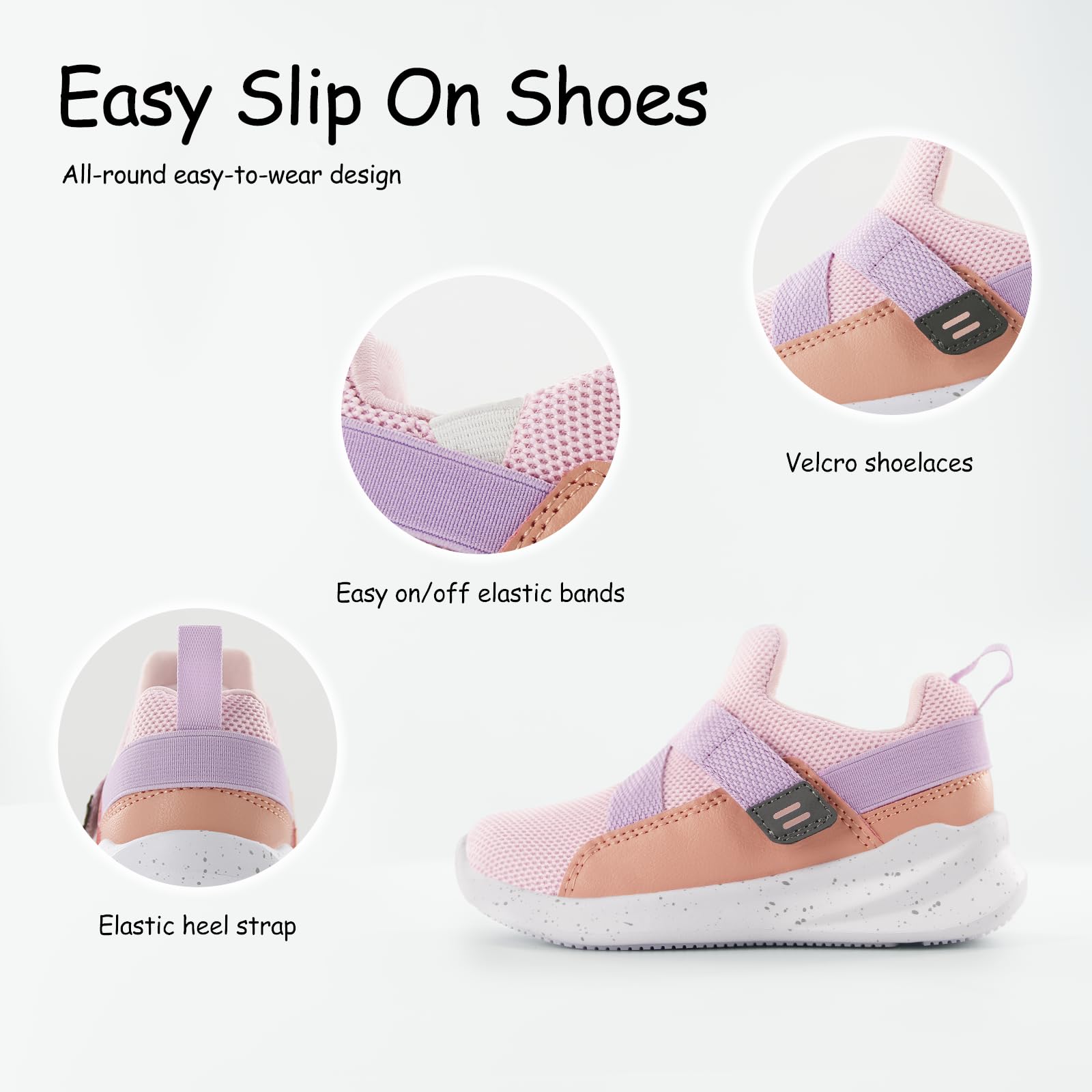 Snapklik.com : Size 8 Toddler Slip On Shoes Girls Pink Wide Barefoot ...