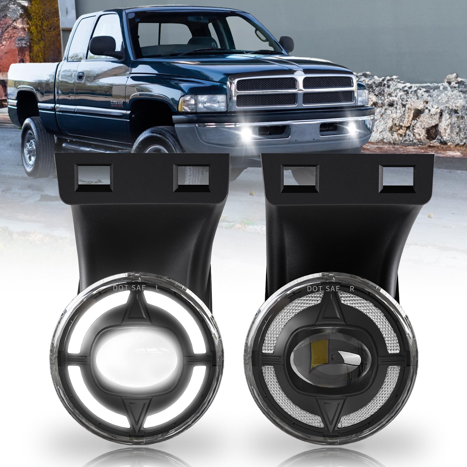 Amazon.com: Daikokuya LED Fog Lights with DRL Compatible For Dodge Ram ...