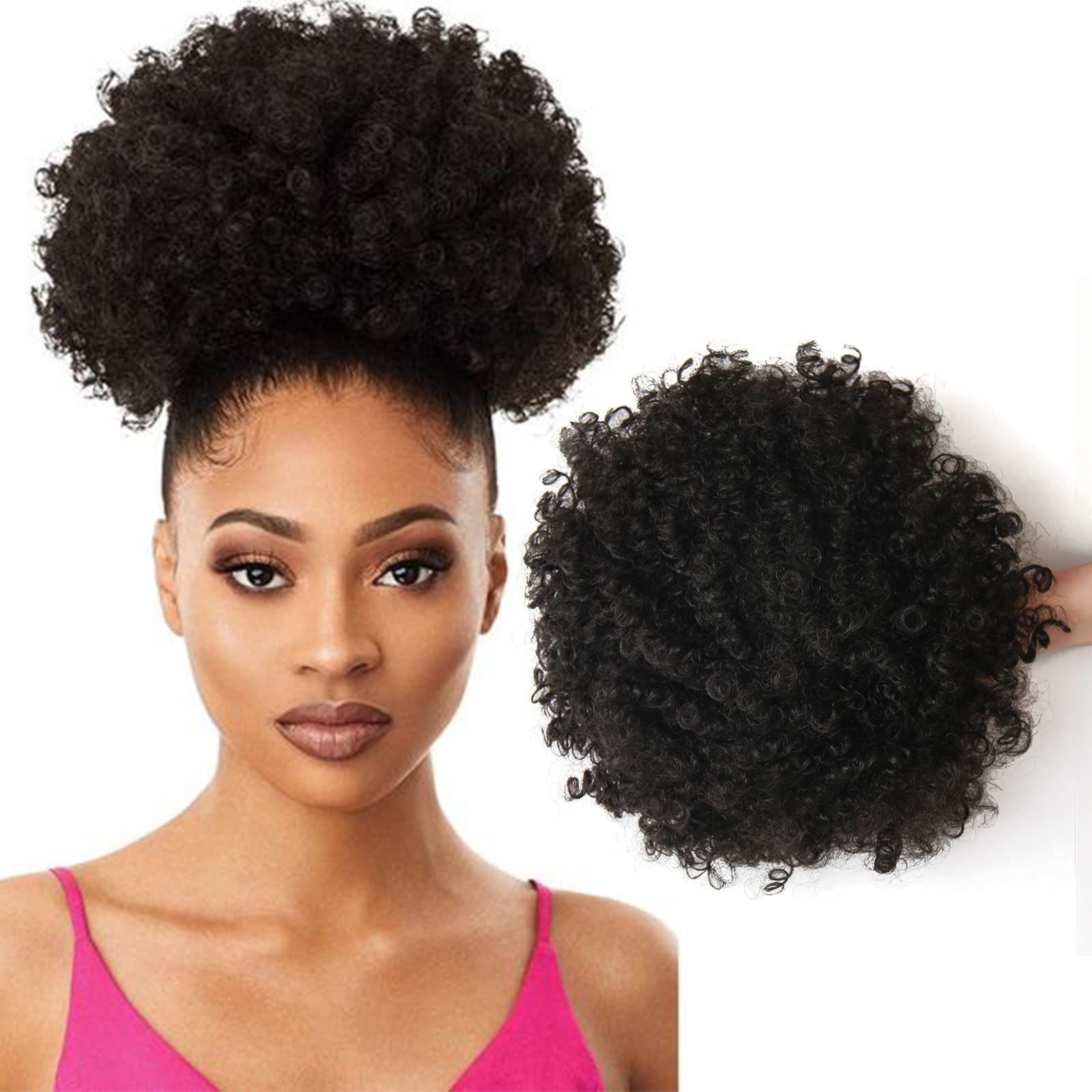 Amazon.com : Afro Puff kinky curly Drawstring Ponytail Extension for ...