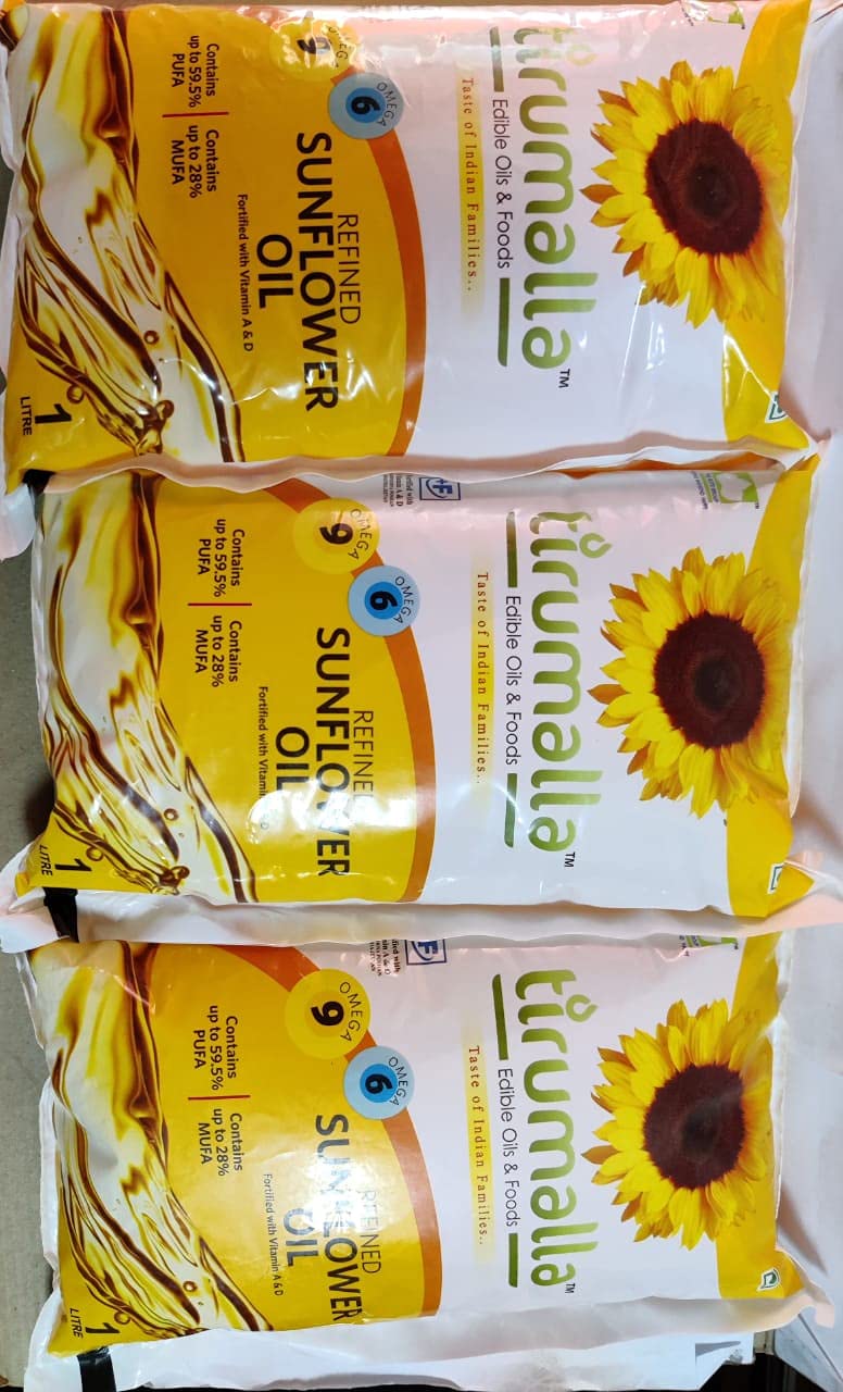 Tirumalla 1 LTR Refined Sunflower Oil- Pack of 3 : Amazon.in: Grocery & Gourmet Foods