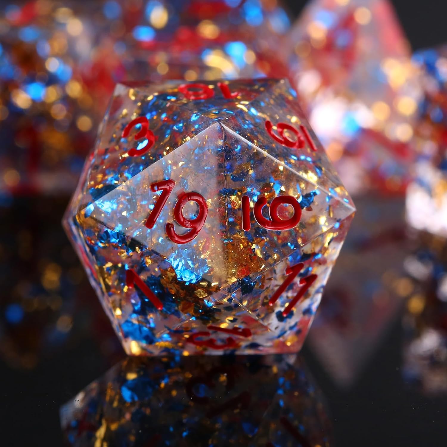 Amazon.com: DND Dice Set, 100% Handmade Sharp Edge 7 Piece Resin Dice ...