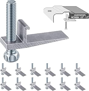 Dreyoo 12 Pack Drop in Sink Mounting Clips, Sink Clips for J Channel ...