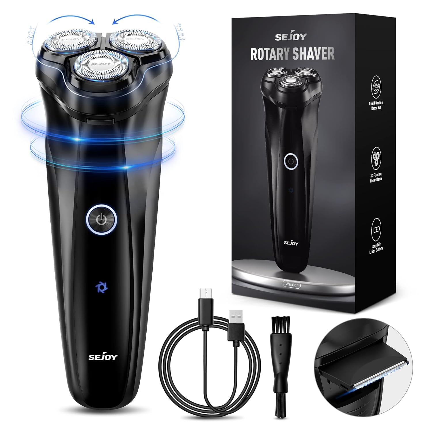 Sejoy 3D Electric Shaver Rotation Shaver, Electric Shaver For Men ...