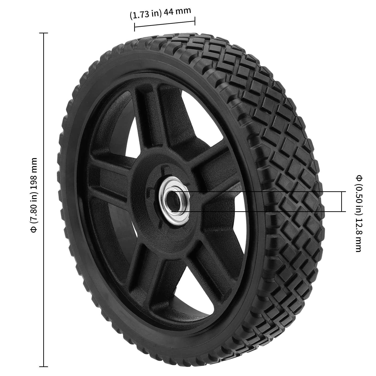 Snapklik.com : KEILEOHO 4 Pack 8 Inch Push Mower Wheels, Plastic Spoked ...