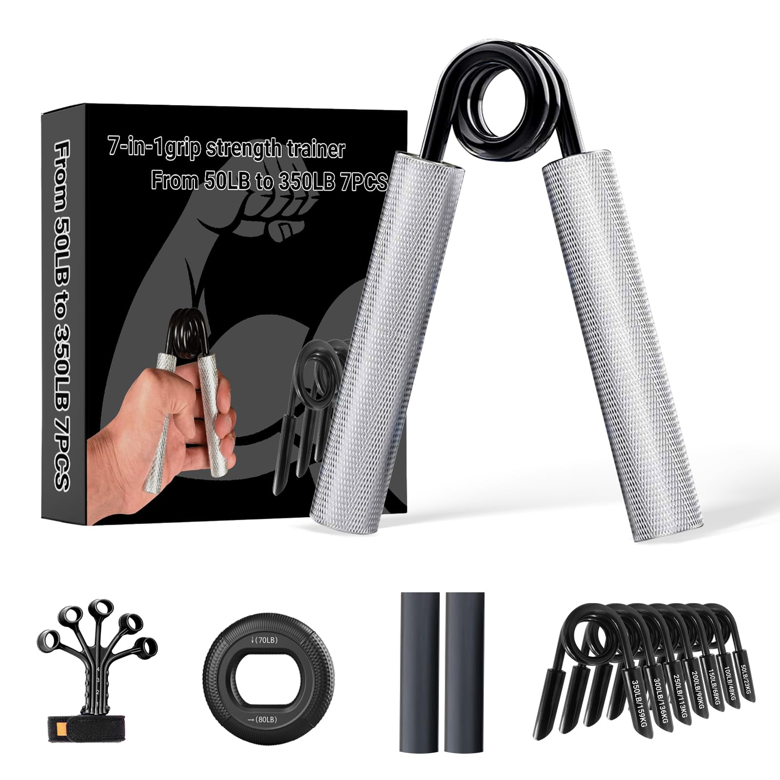 Amazon.com : LI FITNESS Grip Strength Trainer, Grip Strengthener Set 7 ...