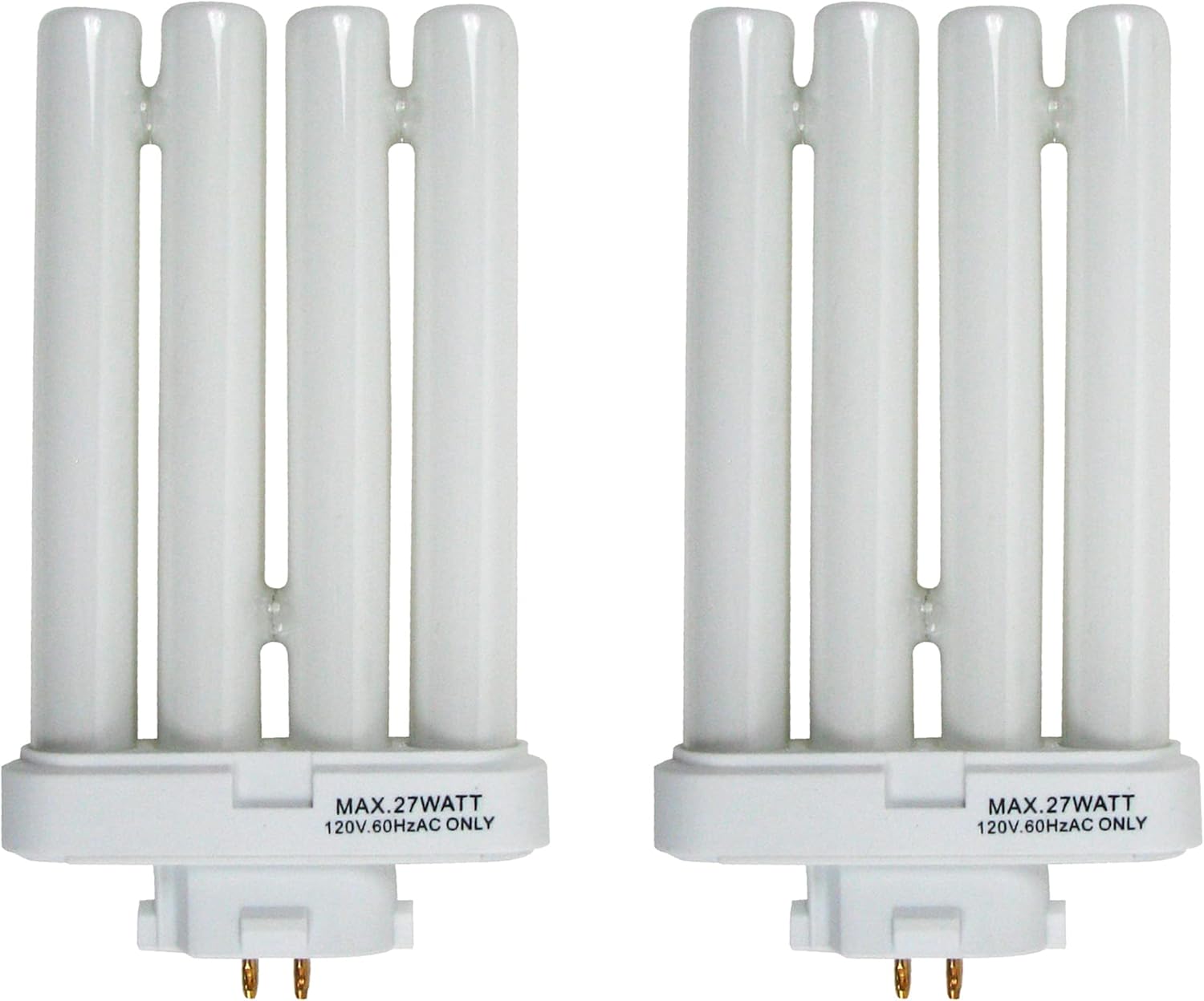 4-Pin Quad Tube 27-Watt Light Bulb Set – 2-Pack Energy Efficient ...