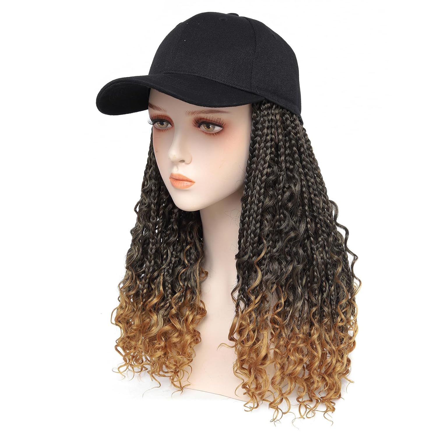 Amazon.com : Goddess Box Braids Braiding Hair Baseball Cap Hat Wig ...
