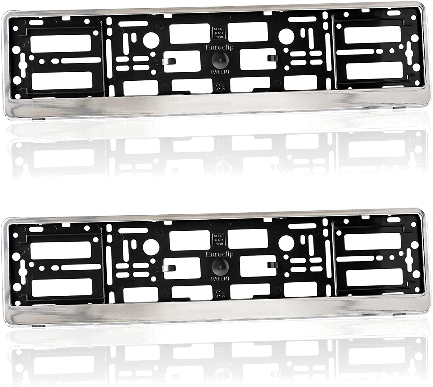 Pair of Chrome Number Plate Surrounds : Amazon.co.uk: Automotive