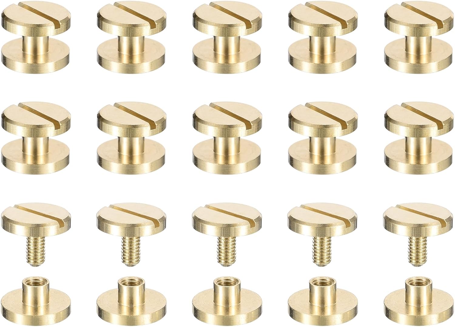 Amazon.com: uxcell 30Pack Brass Chicago Screws, 3x10mm Flat Head Screw ...