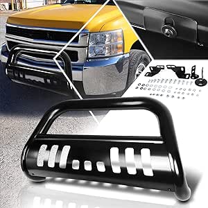 3" Black Steel Bull Bar,Front Bumper Push Bar Grille Guard Compatible ...