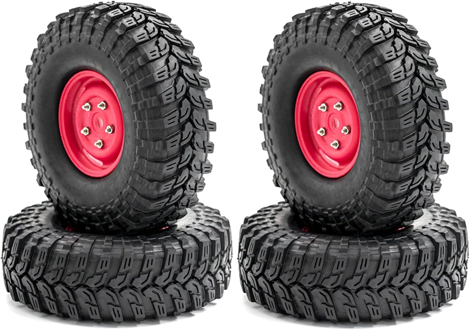 Qudai Car Tires with Wheel Rims Replacement for 1/10 TRX-4 Axial SCX10 ...