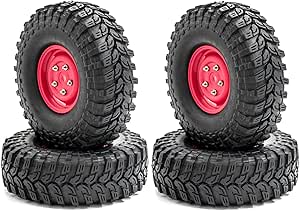 OUNA Car Tires with Wheel Rims Replacement for 1/10 Traxxas TRX-4 Axial ...