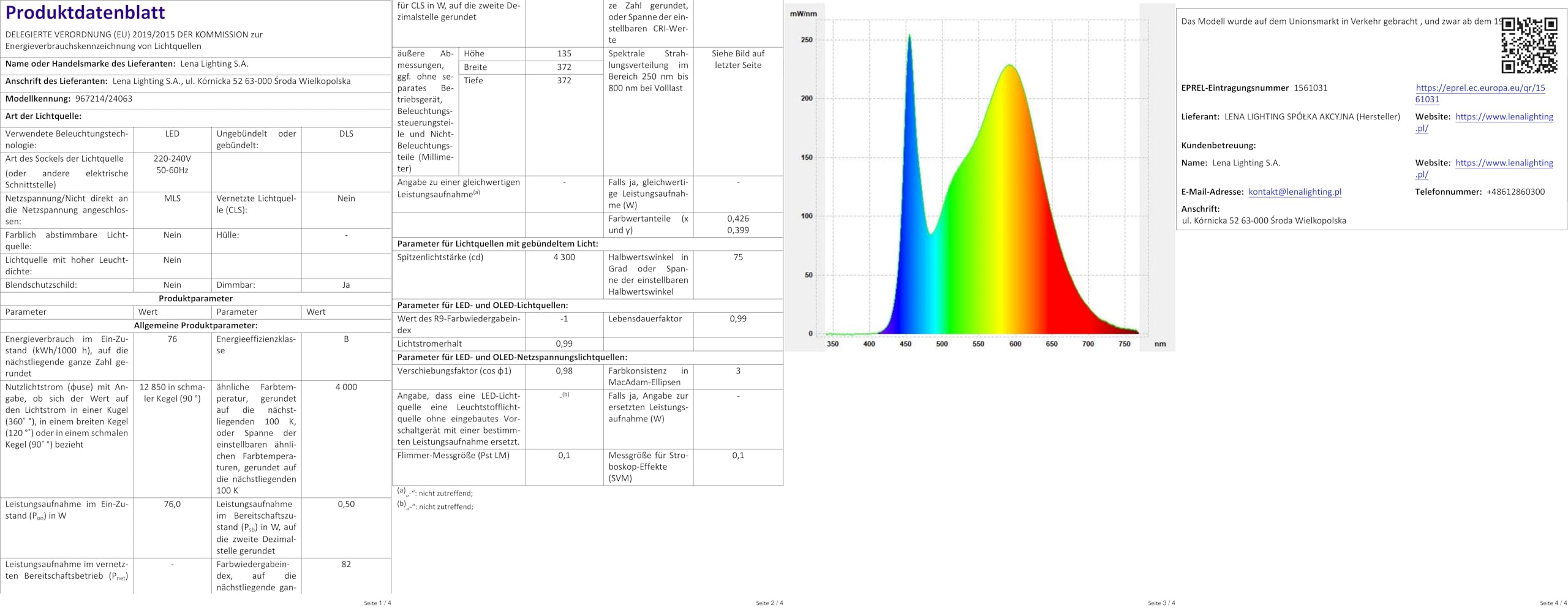 RADIUM Ralux® Long, Kompakt-Leuchtstofflampe Sockel 2G11 18 Watt / 840 ...