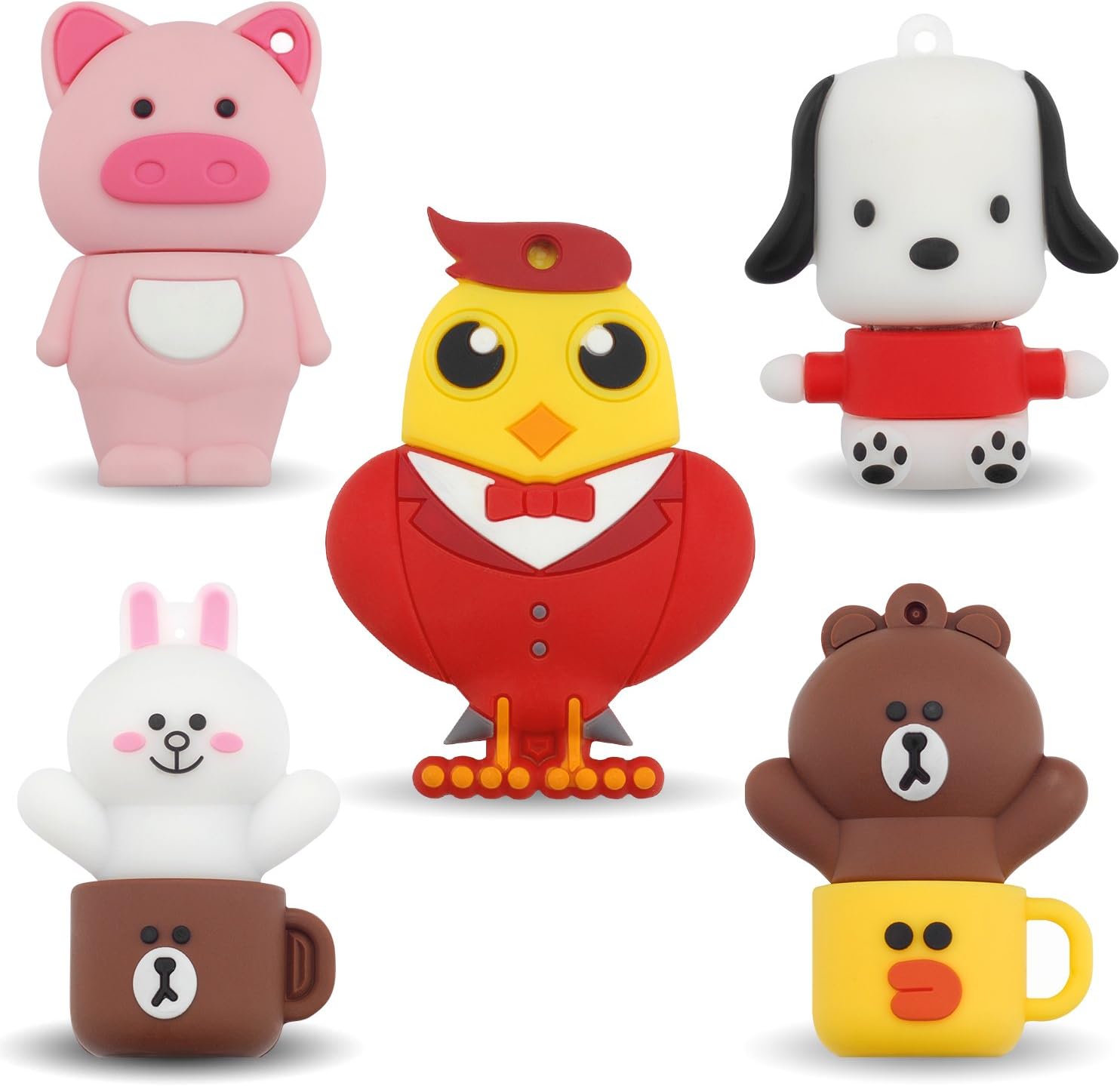 Amazon.com: USB Flash Drive 8GB Pack of 5 Cute Pendrives Student ...