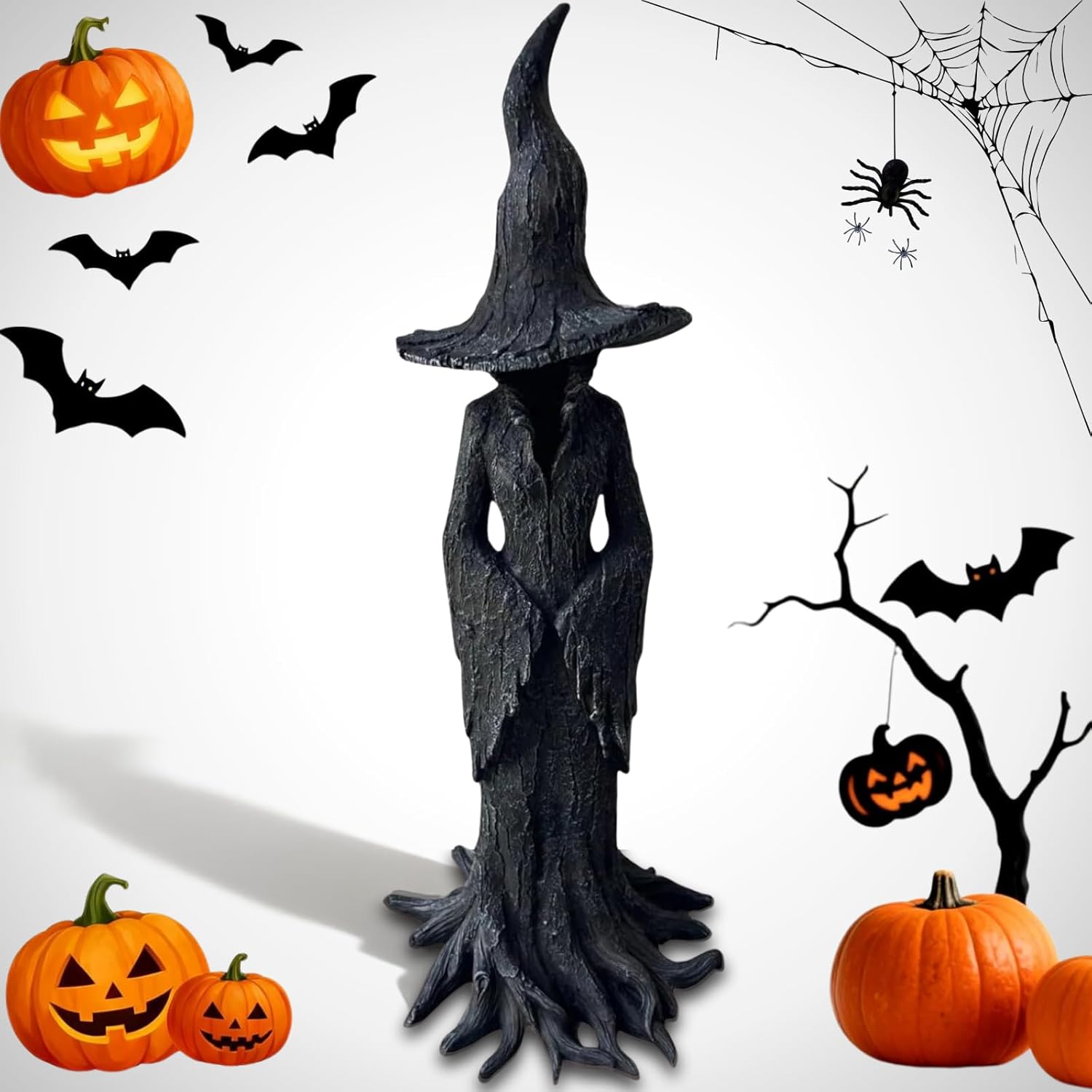 Amazon.com: IRKBAH Halloween Witch Statue – 7.1" Gothic Halloween Resin ...
