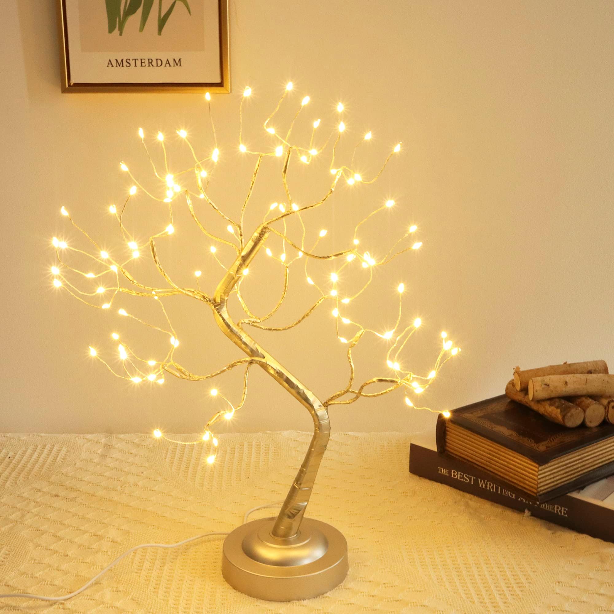 Amazon.com: Alfanite Twinkling Tree Fairy Light Spirit Tree Lamp Bonsai ...