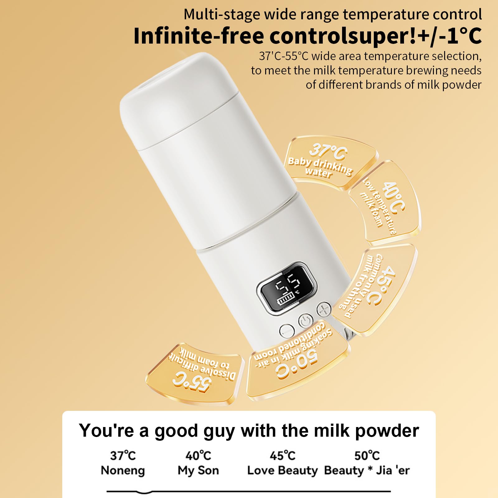 Builrand Portable Baby Bottle Warmer Formula Feed Maker Fast Heating ...