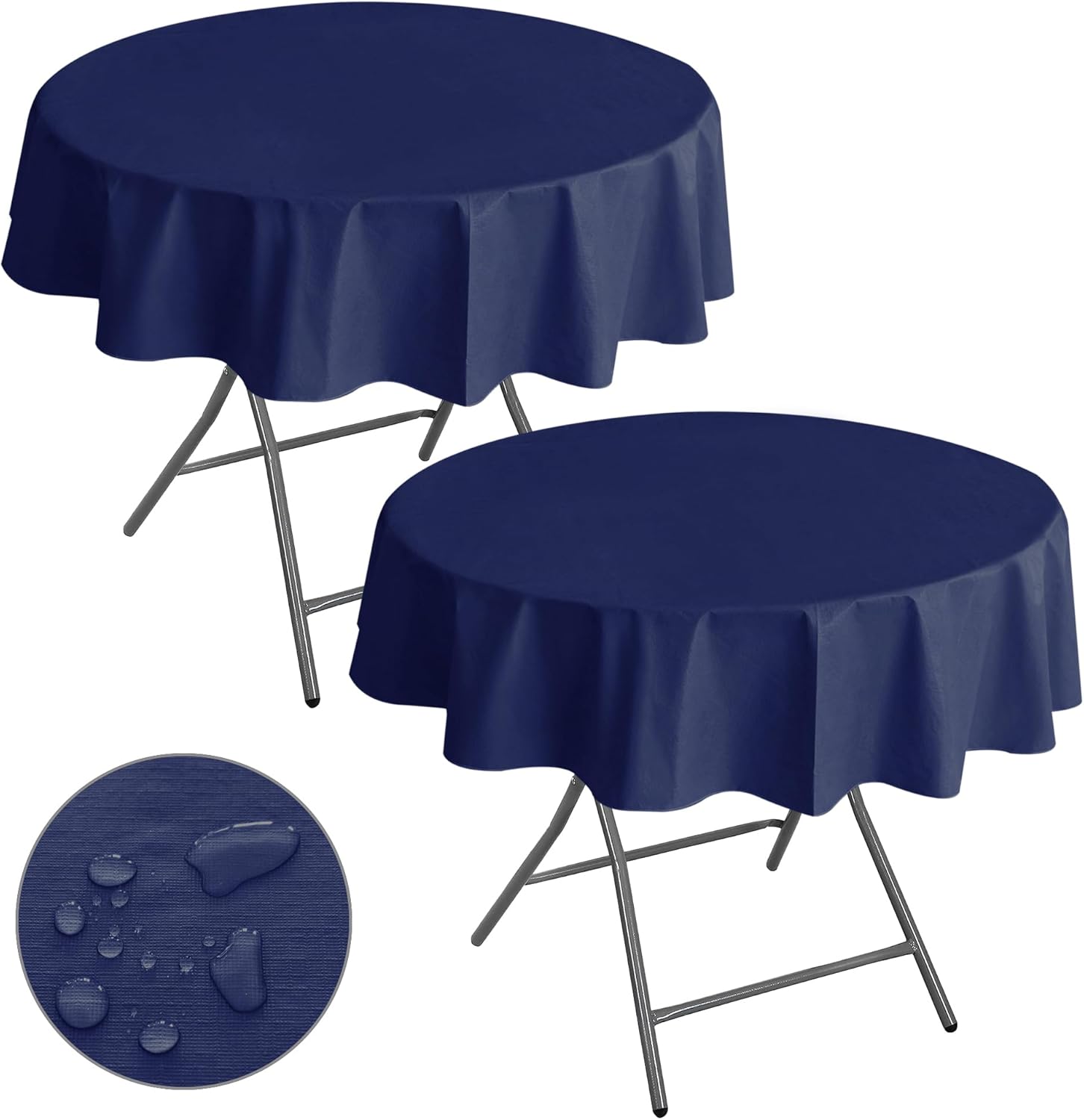 Amazon.com: Nasitos 2 Pack Round Vinyl Tablecloth - 60 Inch, Plastic ...
