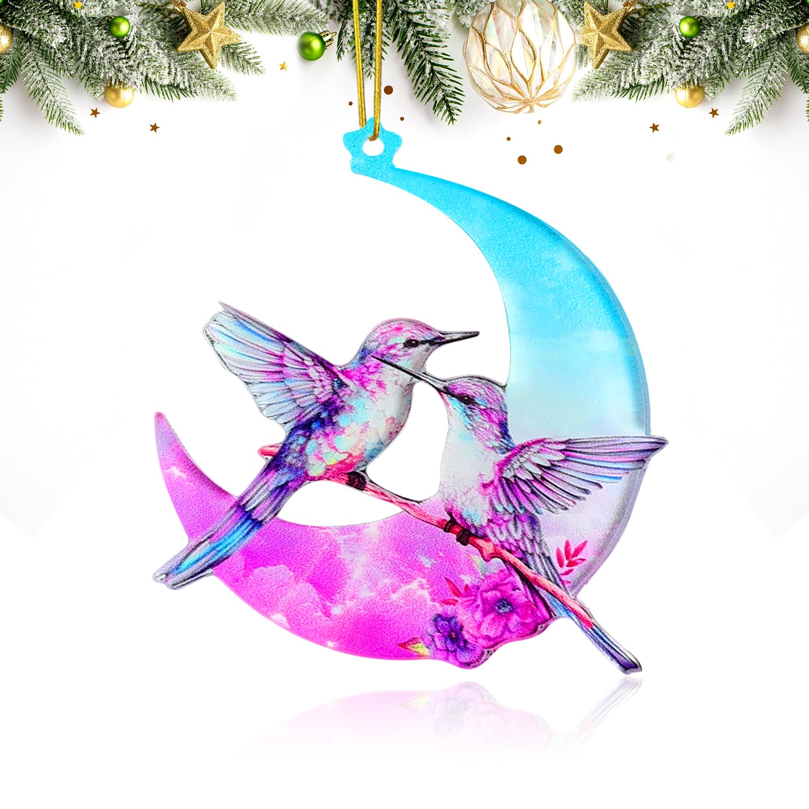 Amazon.com: Animals Sitting On The Moon Ornaments for Christmas Tree ...