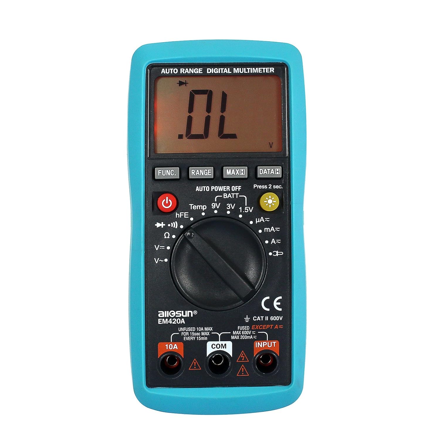 ALLOSUN Digital Multimeter Continuity Diode Transistor AC DC Volt ...